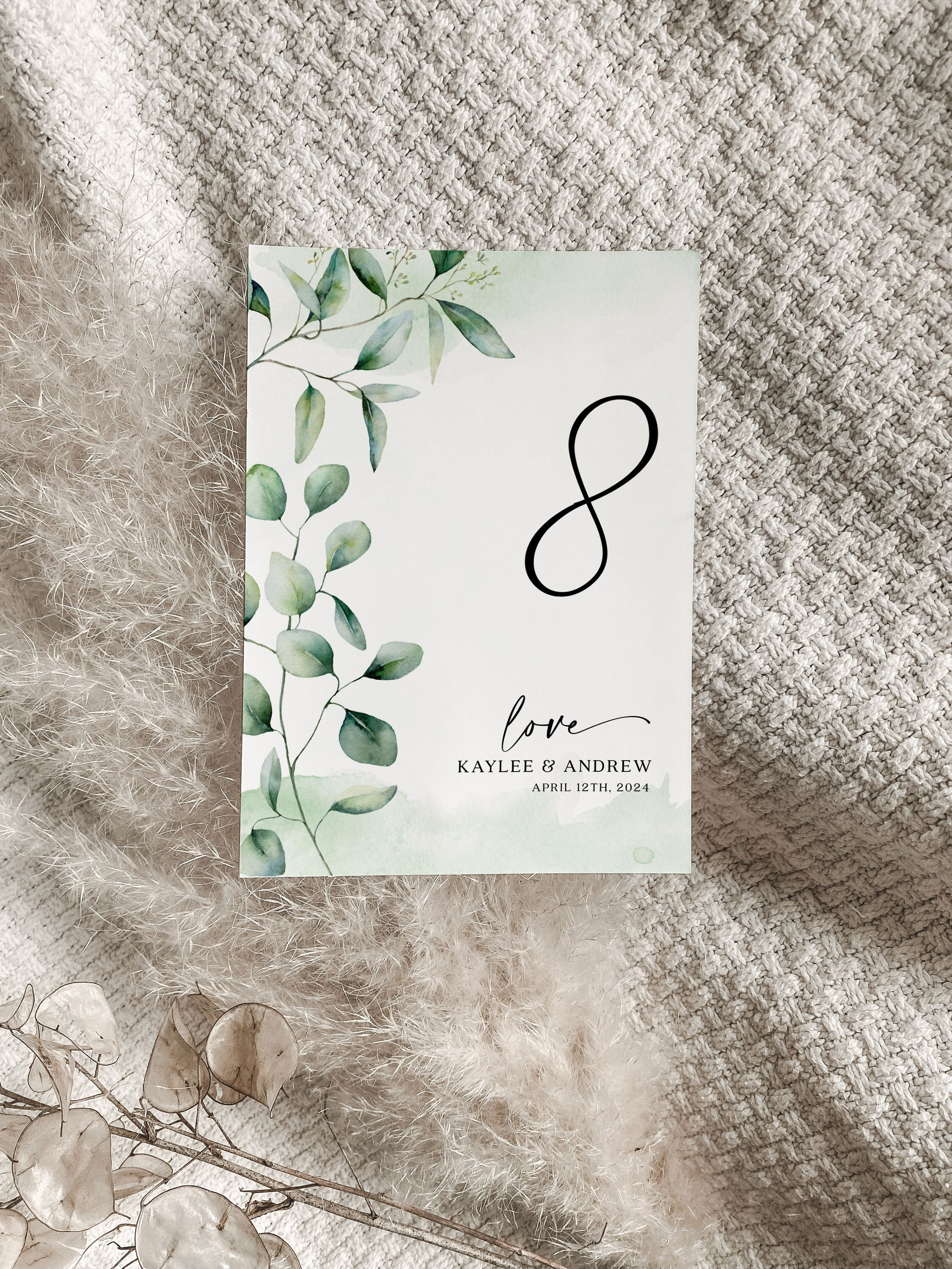Eucalyptus Greenery Table Numbers Weeding Table Numbers - Etsy