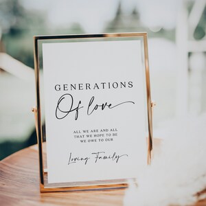 Generations of Love Wedding Sign Modern and Elegant Wedding - Etsy