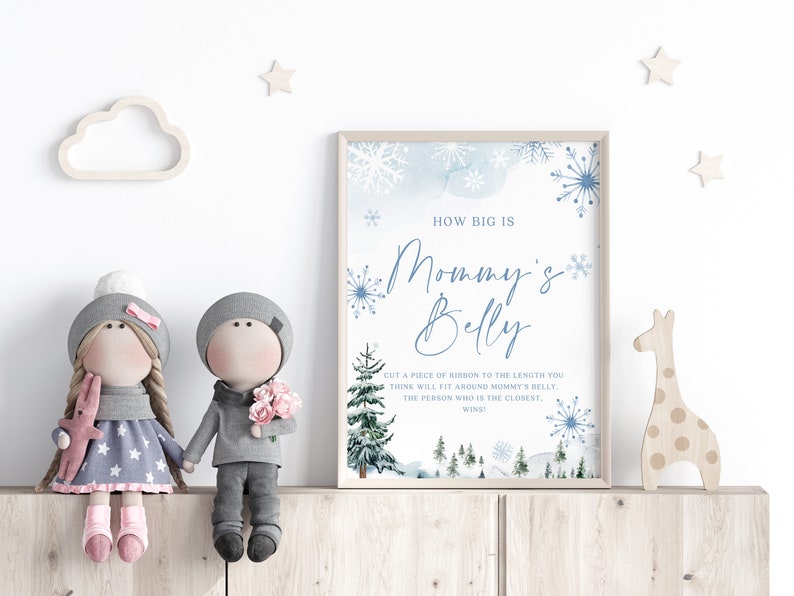 How Big is Mommy's Belly Sign Baby Shower Game Baby - Etsy