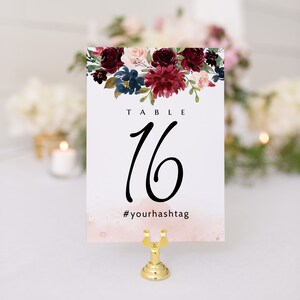Table Numbers Boho Blush Table Number Template Floral Table - Etsy