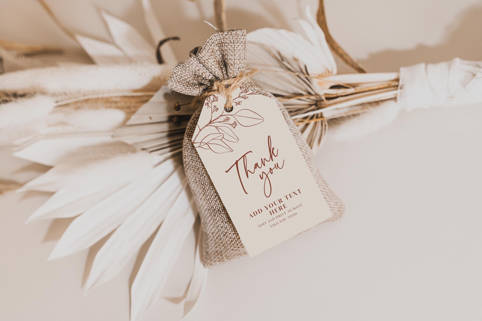 Terracotta Beige Favor Tags Thank You Tag Template Gift Tag - Etsy