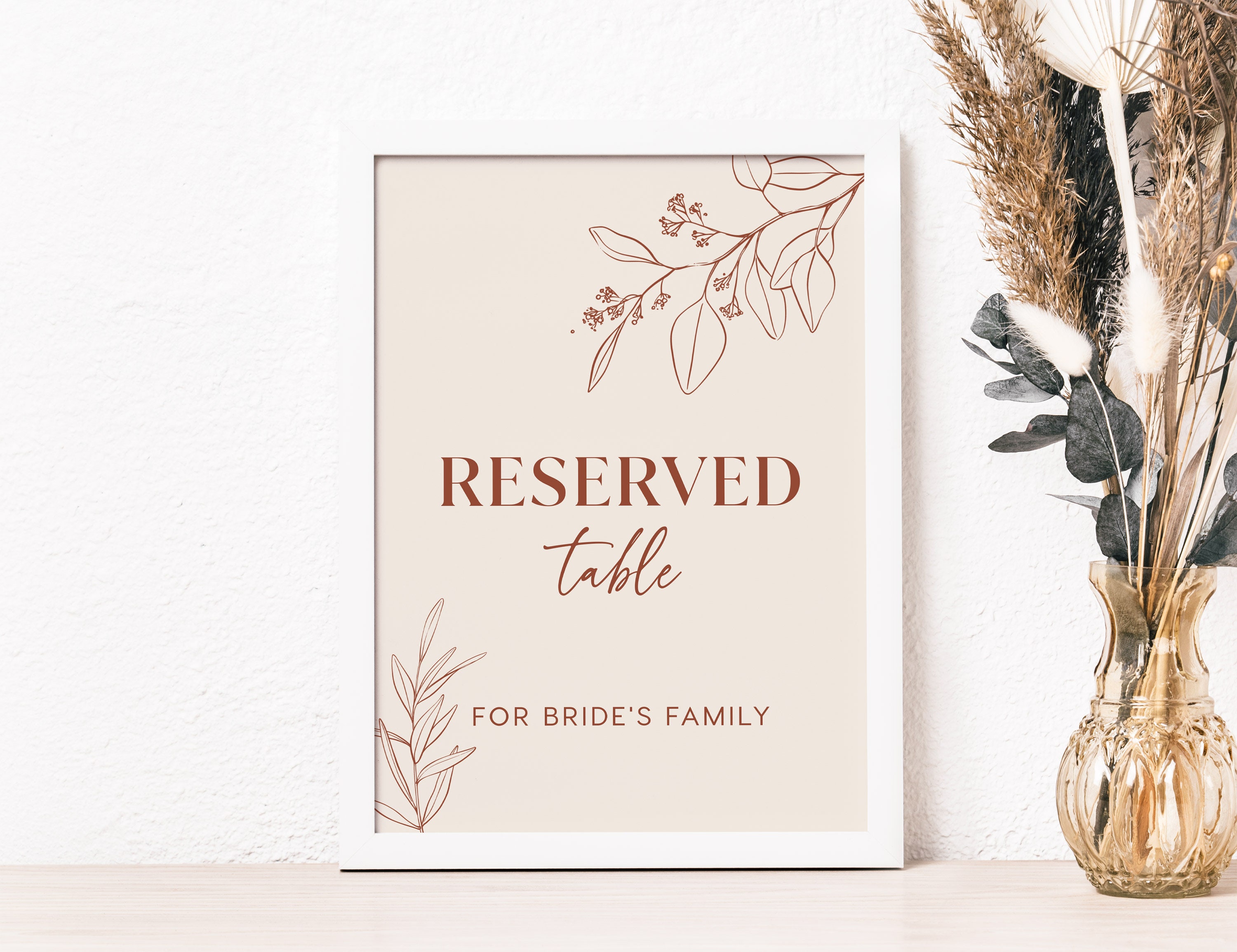 Reserved Table Sign Reserved Seat Sign Floral Wedding Sign - Etsy