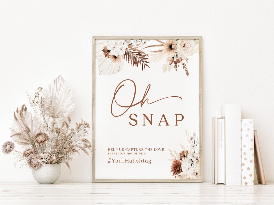 Oh Snap Sign Printable Wedding Oh Snap Sign Hashtag Sign | Etsy