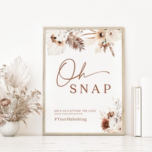 Oh Snap Sign Printable, Wedding Oh Snap Sign, Hashtag Sign Template ...