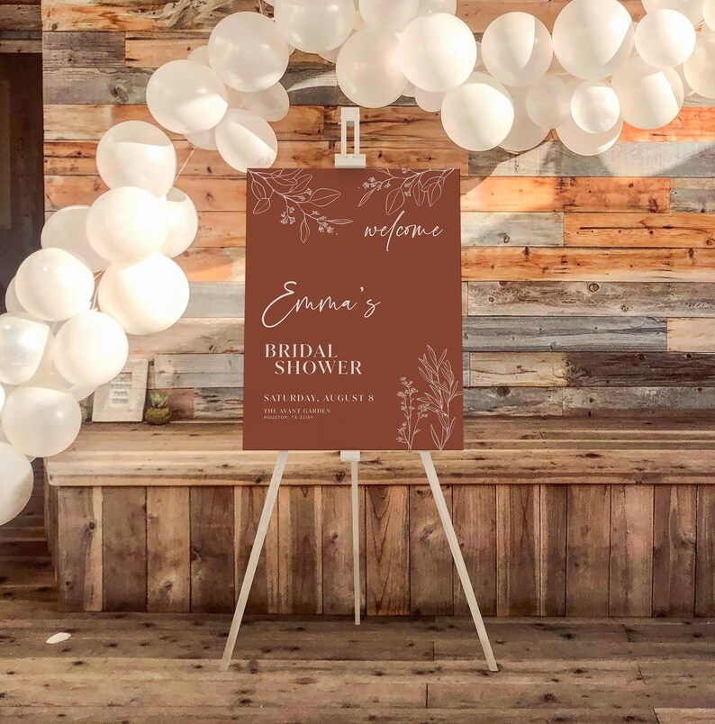 Earthy Floral Welcome Sign Floral Bridal Shower Welcome Sign - Etsy