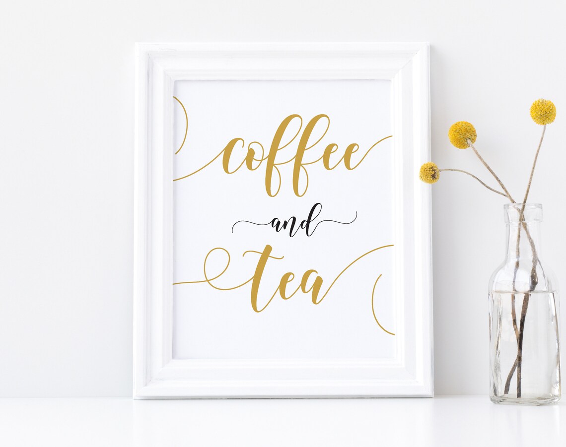 Coffee and Tea Wedding Signs Wedding Coffee Sign Wedding | Etsy