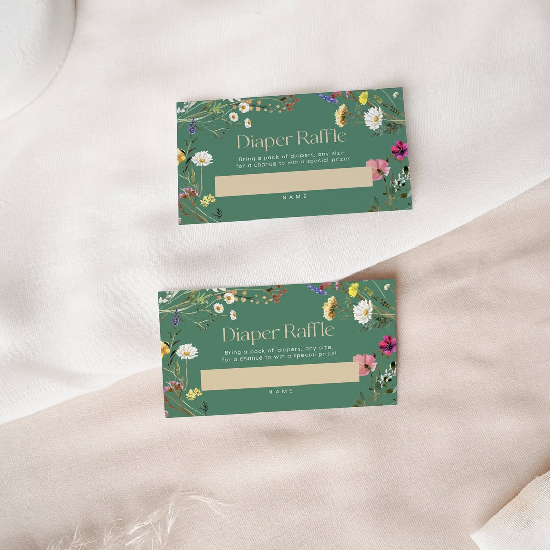 Diaper Raffle Name Card Baby Shower Diaper Raffle Card - Etsy