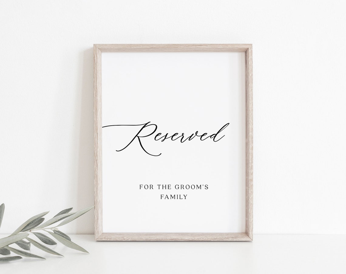 Reserved Table Sign Wedding Table Sign Aesthetic Wedding - Etsy