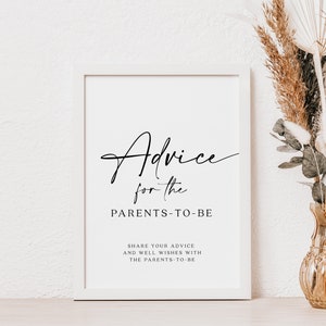 Advice for Parents Sign, Advice Sign, Baby Shower Advice Sign, Baby ...