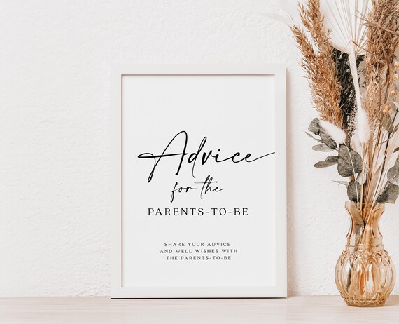 Advice for Parents Sign Advice Sign Baby Shower Advice Sign - Etsy