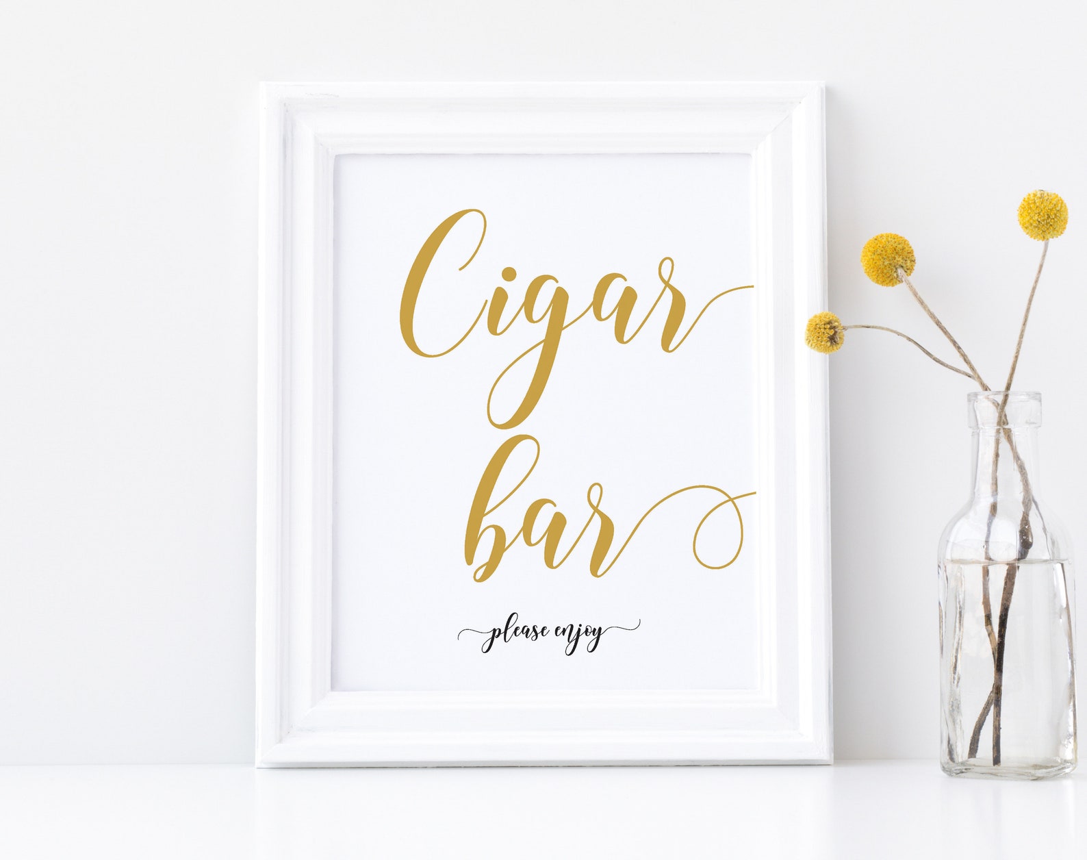 Cigar bar Wedding cigar bar sign Wedding signs Gold wedding | Etsy