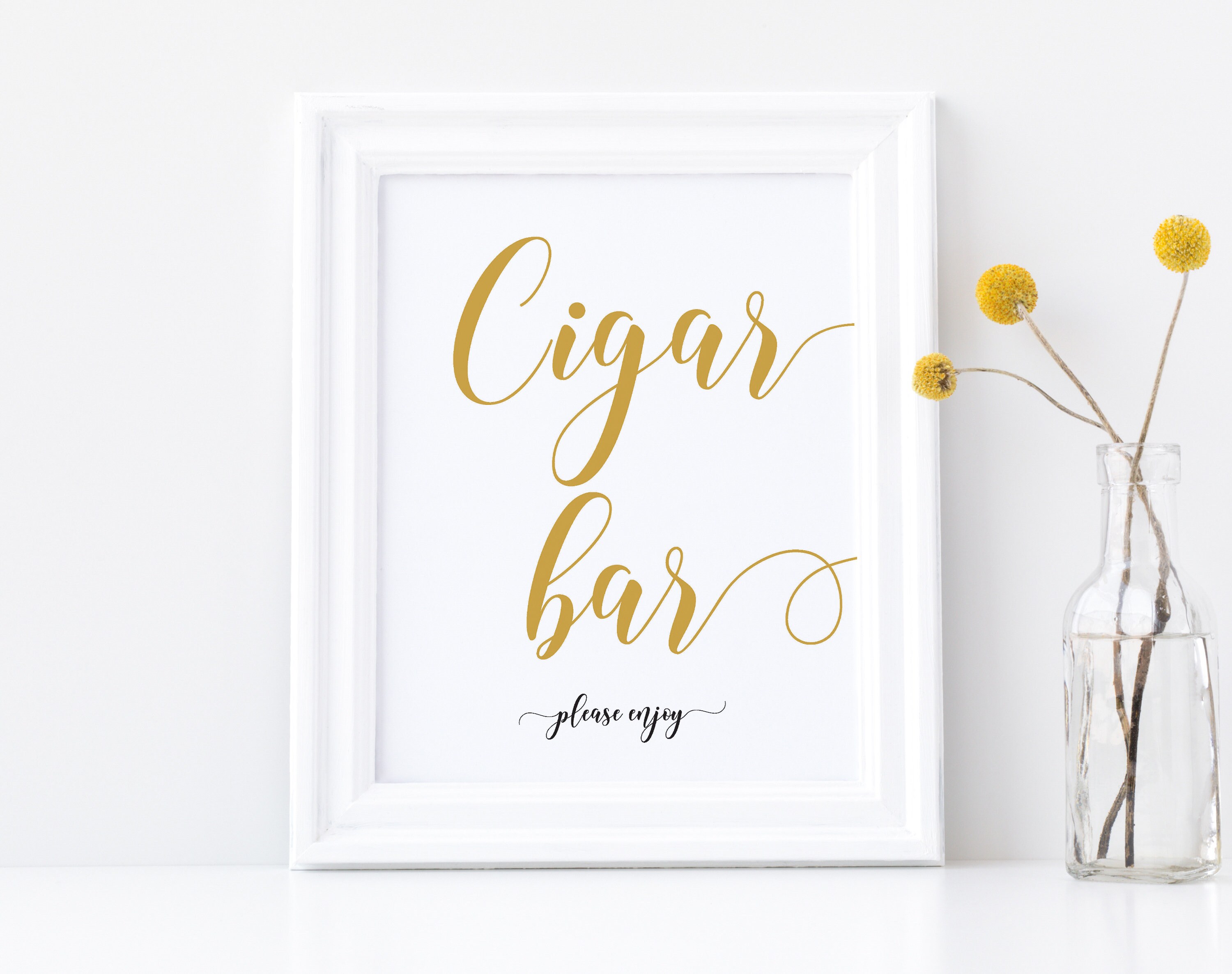 Cigar Bar Wedding Cigar Bar Sign Wedding Signs Gold Wedding - Etsy