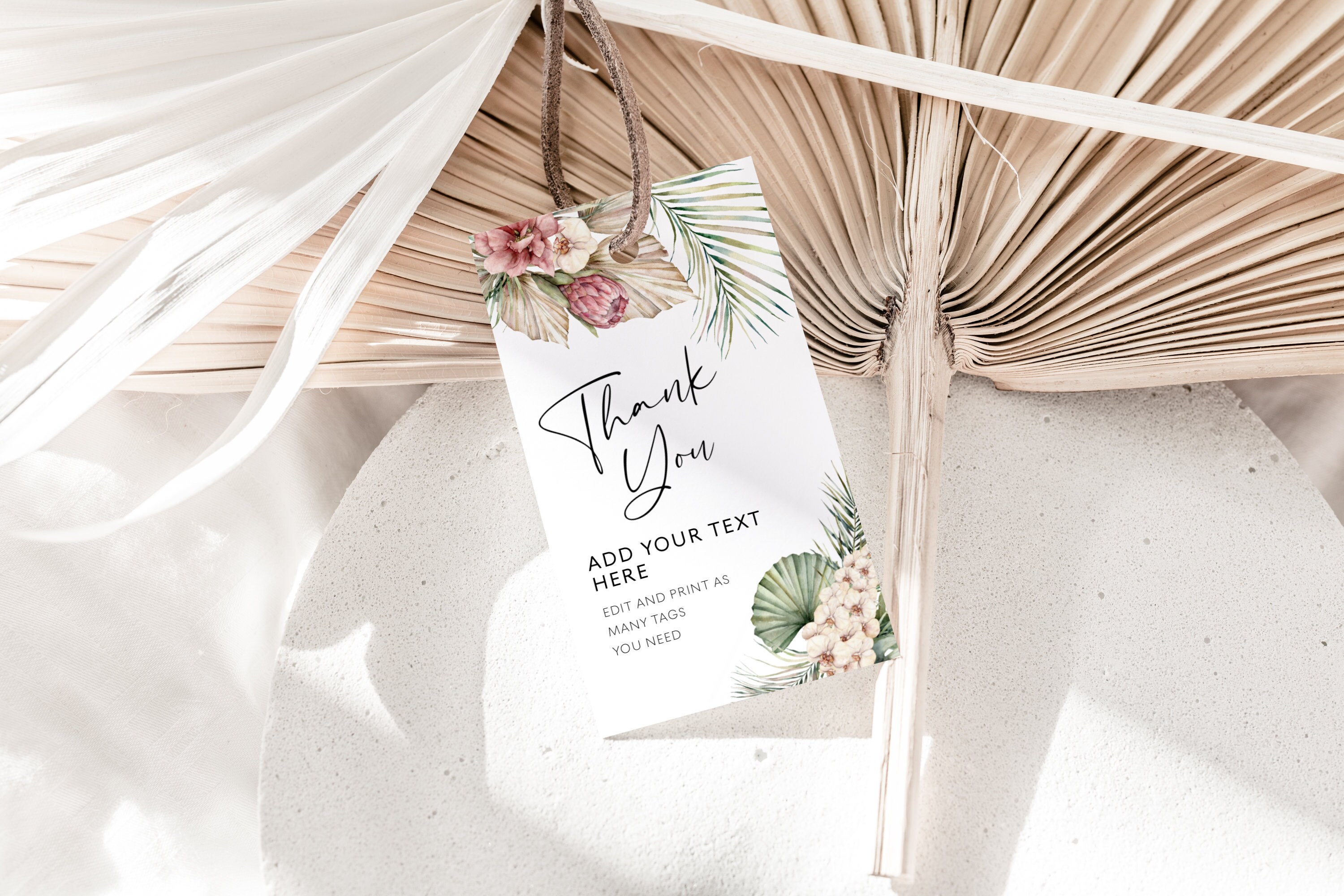 Tropical Tags Gifts Tag Template Wedding Tags Thank You - Etsy