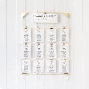 Seating Cards, Gold Seating Chart, Seating Chart Cards Template ...