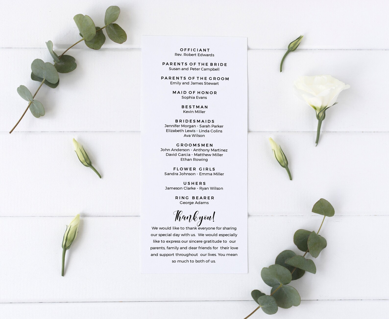 Wedding program template Minimalist and elegant wedding | Etsy