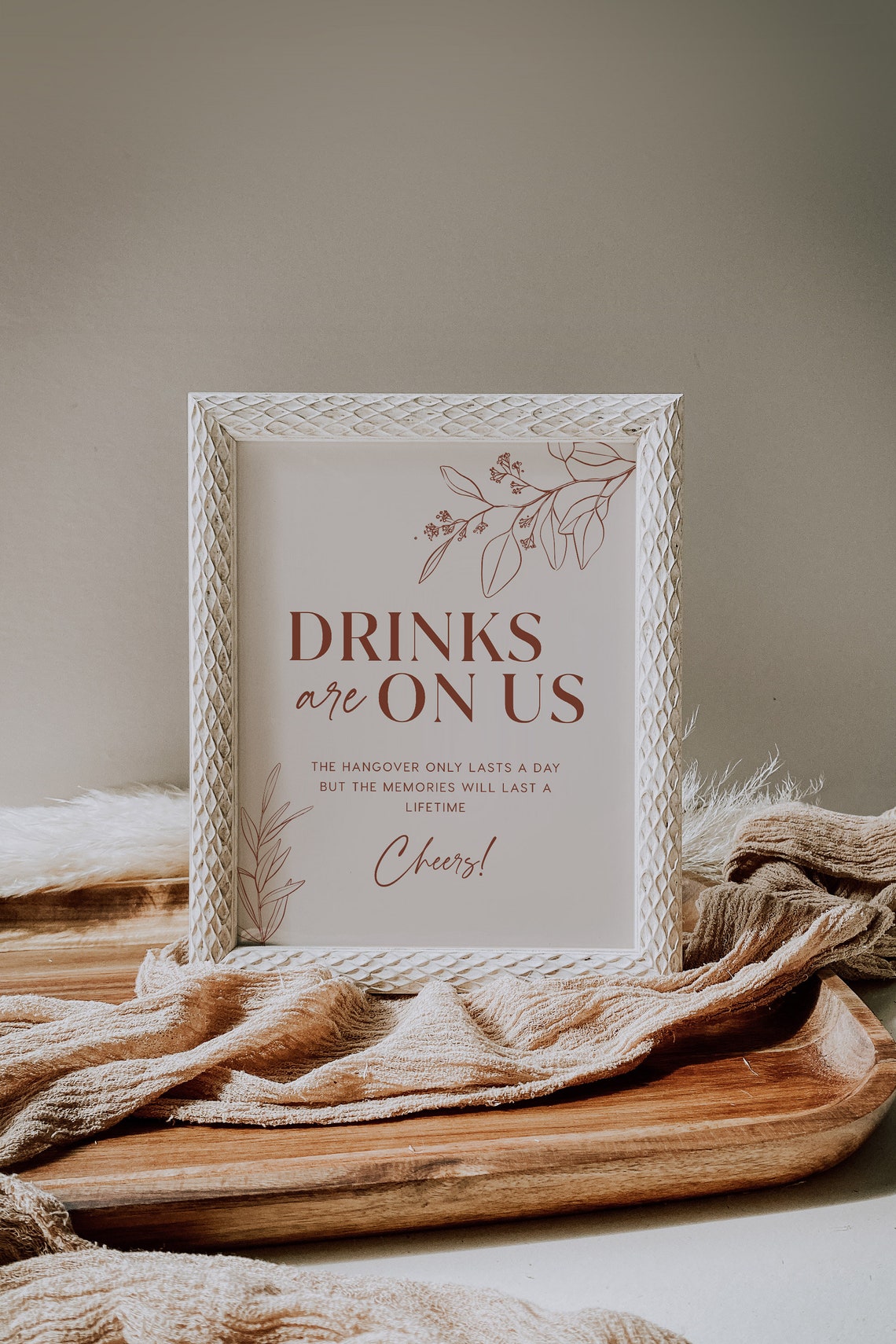 Drinks Are on Us Sign Open Bar Sign Floral Wedding Sign | Etsy