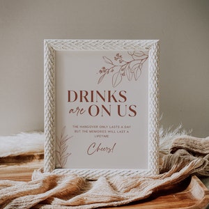 Drinks Are on Us Sign Open Bar Sign Floral Wedding Sign - Etsy