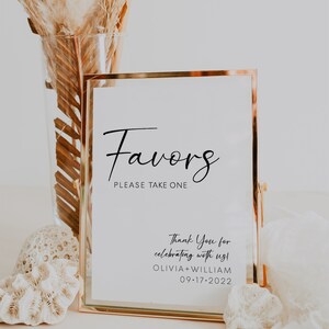 Favors Wedding Sign Favors Sign Template Modern Wedding - Etsy