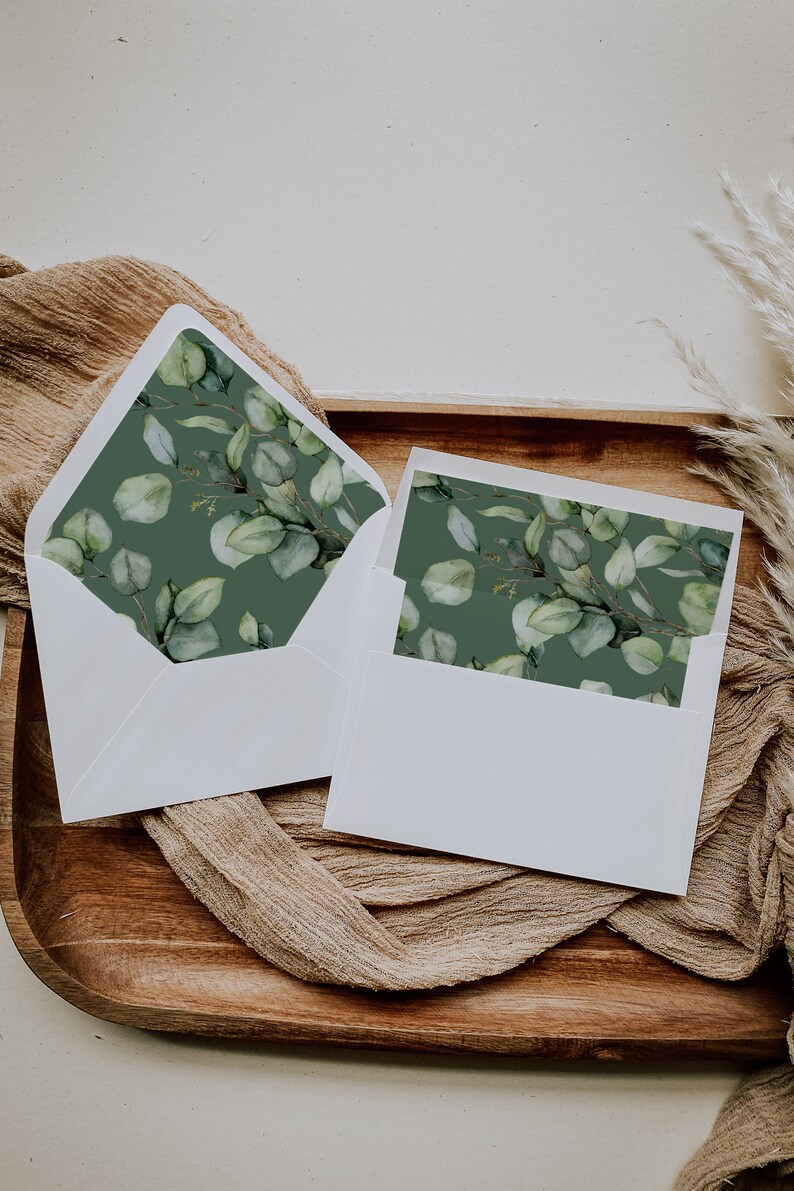 Greenery Envelope Liner Greenery Envelope Insert Eucalyptus | Etsy