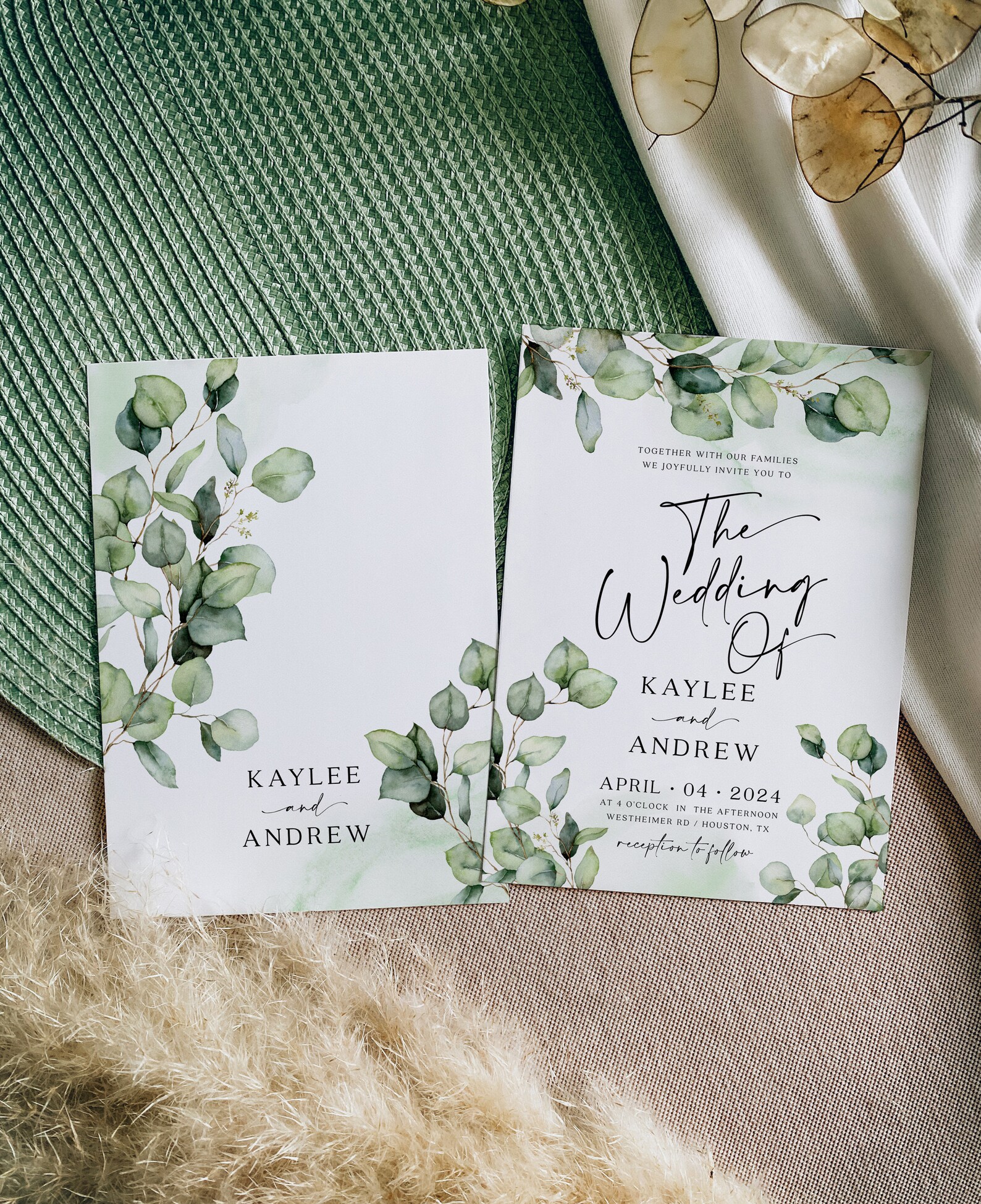 Greenery Wedding Invitation Suite Wedding Invitation - Etsy