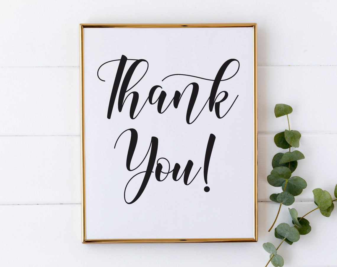 Thank You Sign Wedding Signs Printable Thank You Sign | Etsy