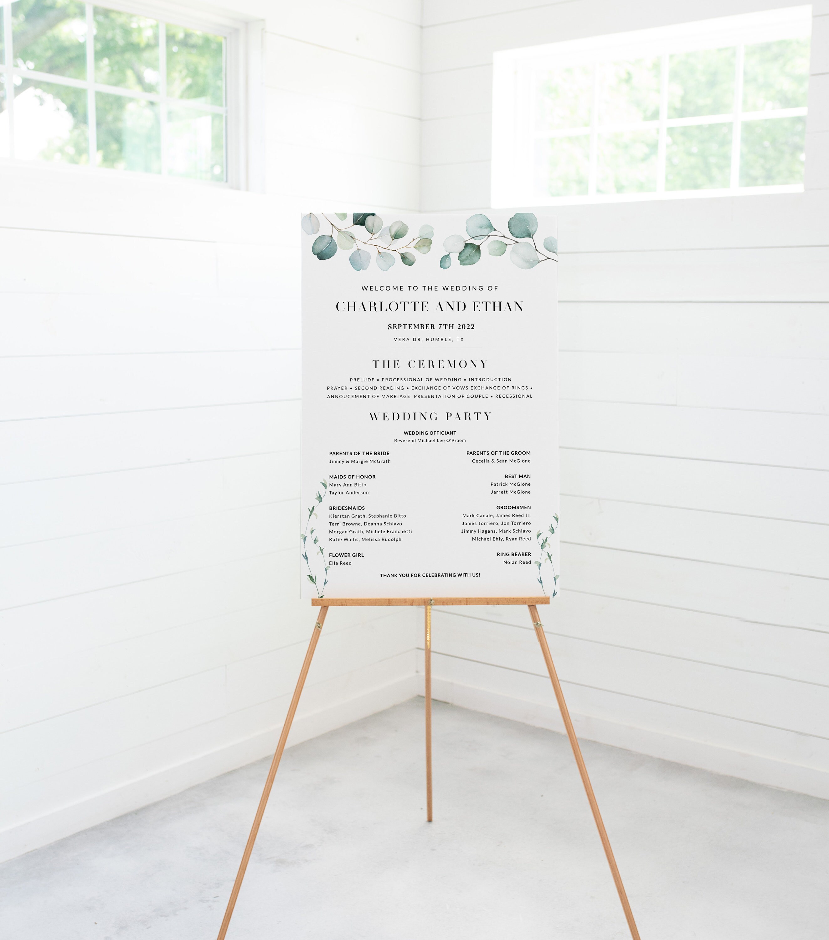 Wedding Ceremony Program Sign Wedding Program Template - Etsy