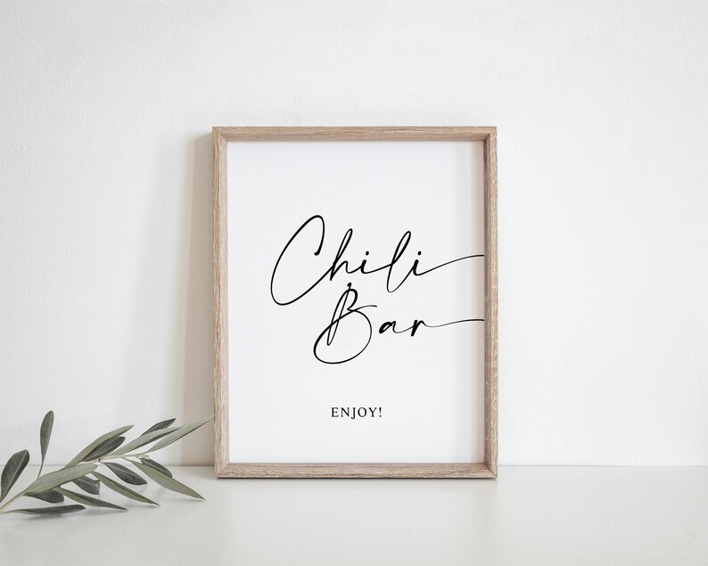 Chili Bar Sign Baby Shower Chili Bar Sign Printable Modern - Etsy