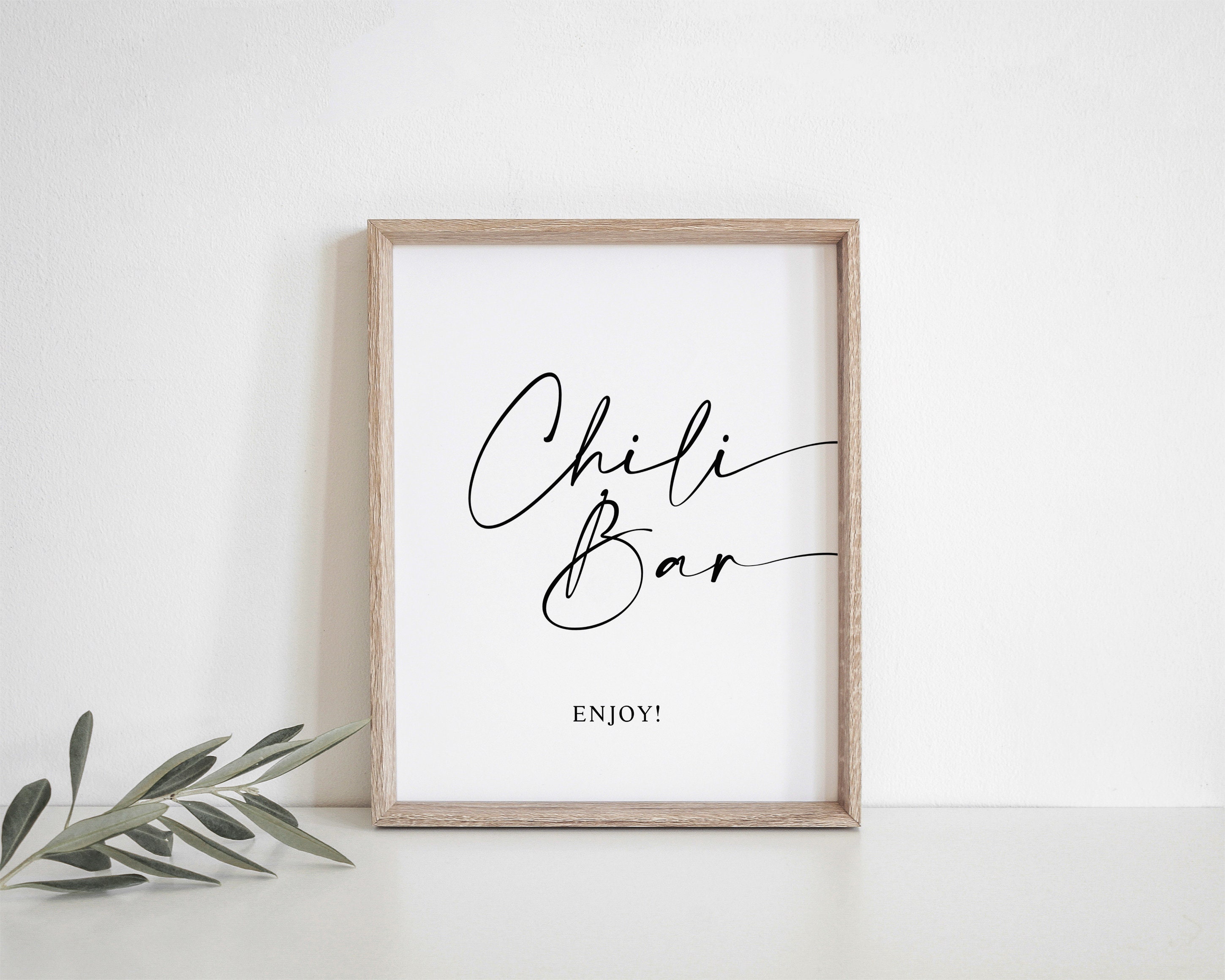 Chili Bar Sign Baby Shower Chili Bar Sign Printable Modern - Etsy