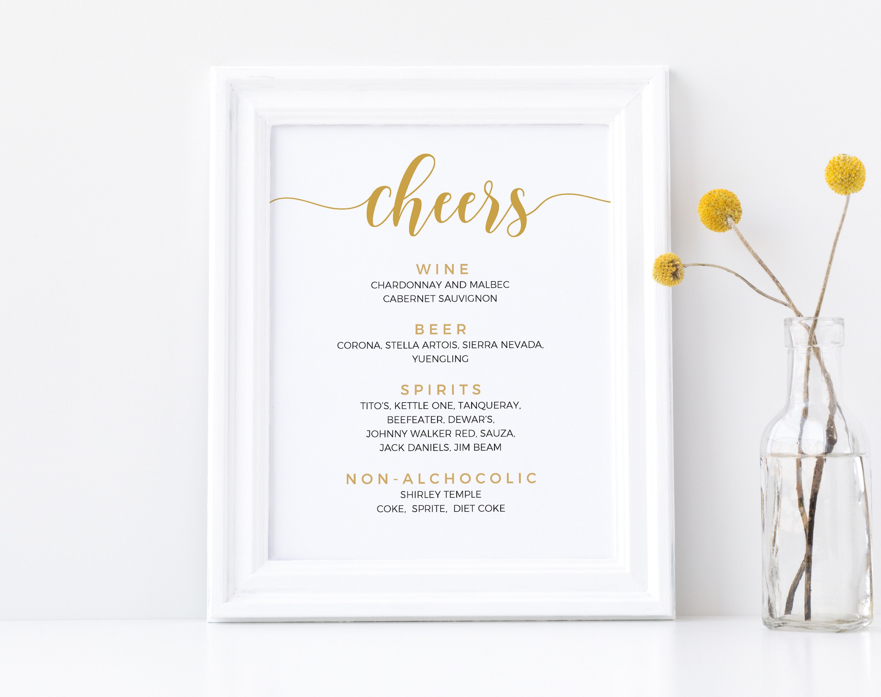 Cheers Sign Wedding Cheers Sign Bar Sign Bar Menu Sign - Etsy