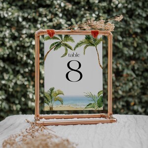 Tropical Table Number, Wedding Table Numbers, Table Numbers Template ...