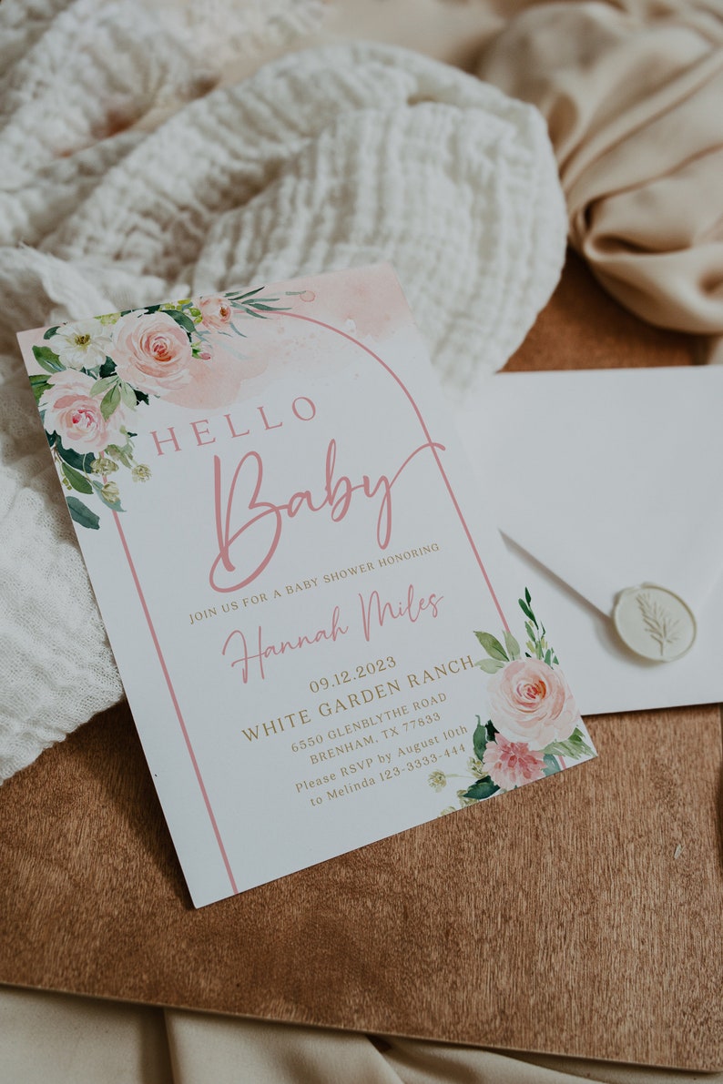 Hello Baby Invitation Baby Shower Invitation Baby Shower - Etsy