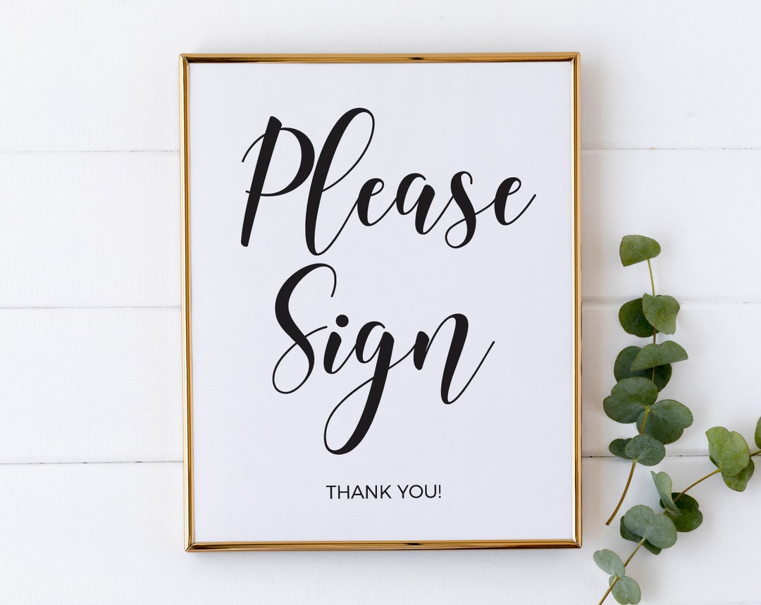 Please Sign, Wedding Guest Book Sign #BLCK20WED - Etsy