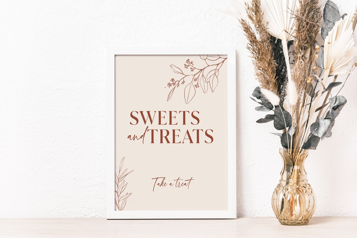 Sweets and Treats Sign Sweets Table Sign Floral Wedding - Etsy