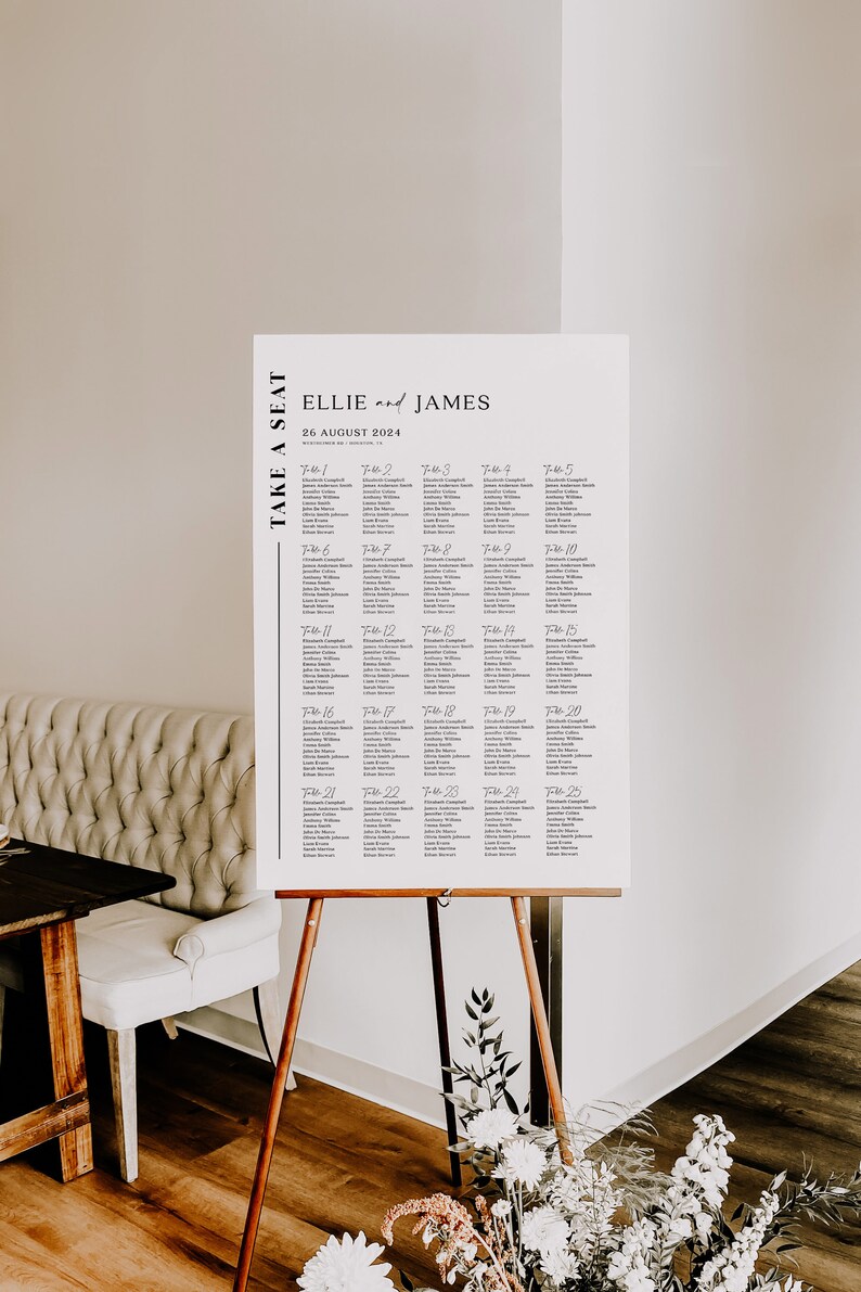 Seating Chart Template Elegant Eating Chart Sign Seating - Etsy