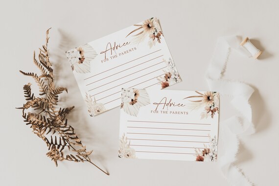 Advice Cards Advice Card for Parents Editable Cards Boho - Etsy