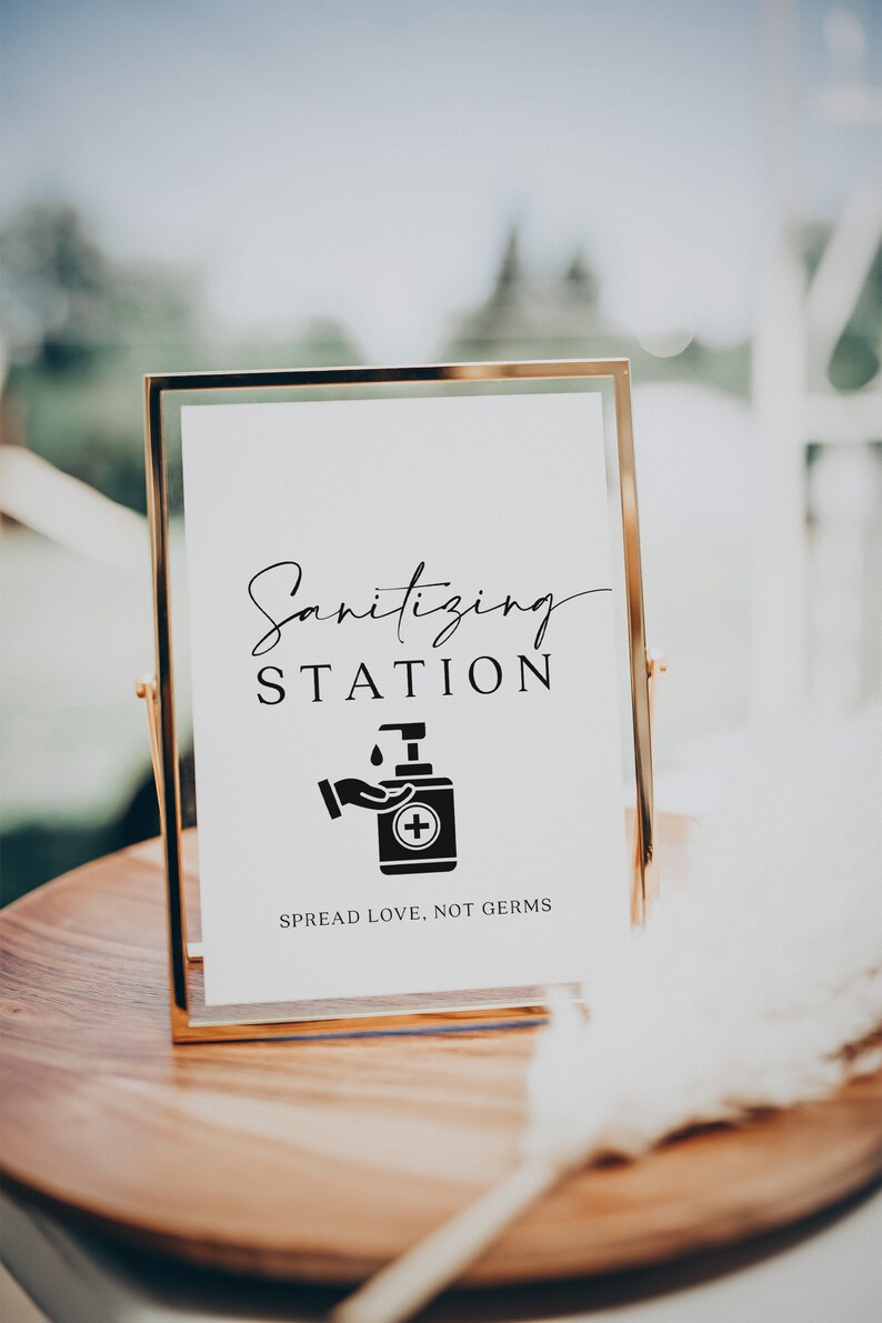 Sanitizing Station Sign Sanitize Sign Printable Modern and - Etsy