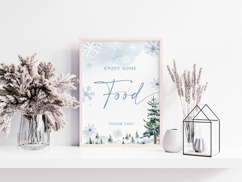 Food Sign Baby Shower Food Sign Food Bar Sign Winter Baby - Etsy
