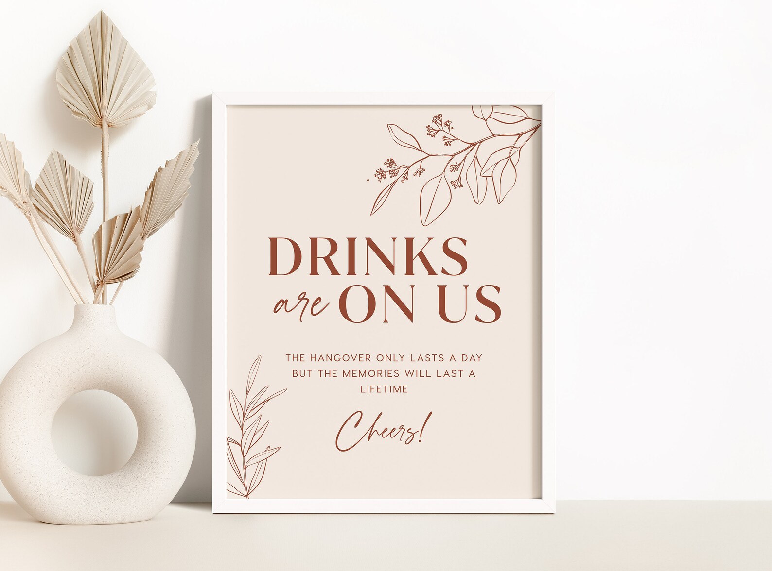 Drinks Are on Us Sign Open Bar Sign Floral Wedding Sign | Etsy