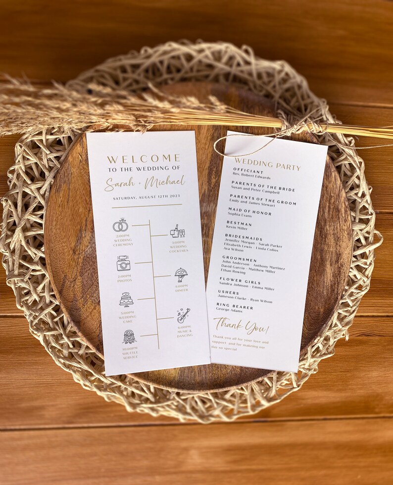 Wedding Program Template Gold Wedding Program Gold Wedding | Etsy