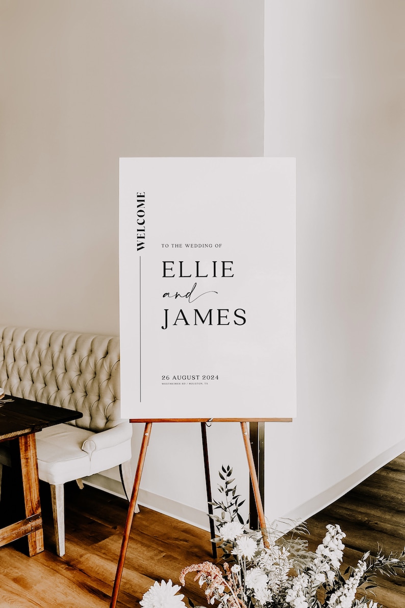 Elegant Wedding Welcome Sign Welcome Sign Template Welcome - Etsy