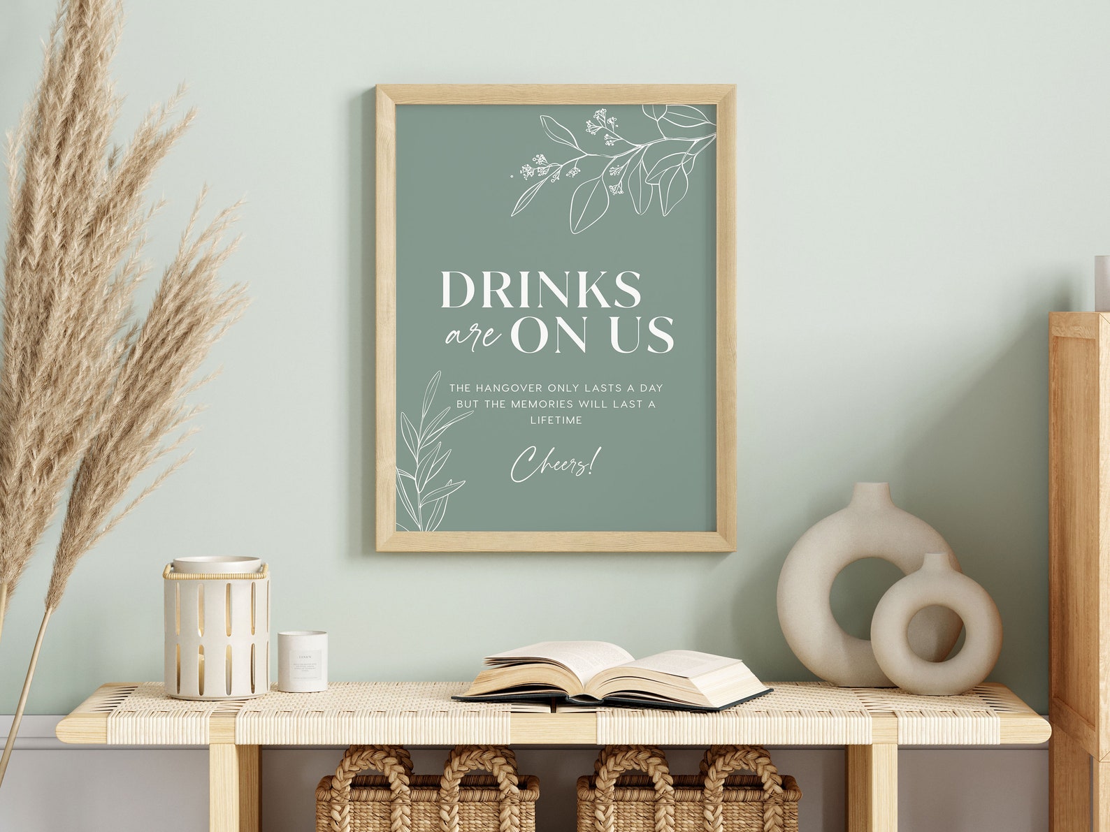 Drinks Are on Us Sign Open Bar Sign Floral Wedding Sign - Etsy