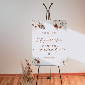 Baby Gender Reveal Welcome Sign, Boho Welcome Sign Template, Baby ...