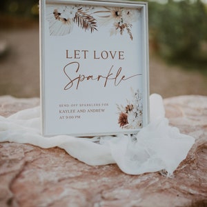 Let Love Sparkle Sign, Wedding Sparklers Send-off Sign, Wedding ...