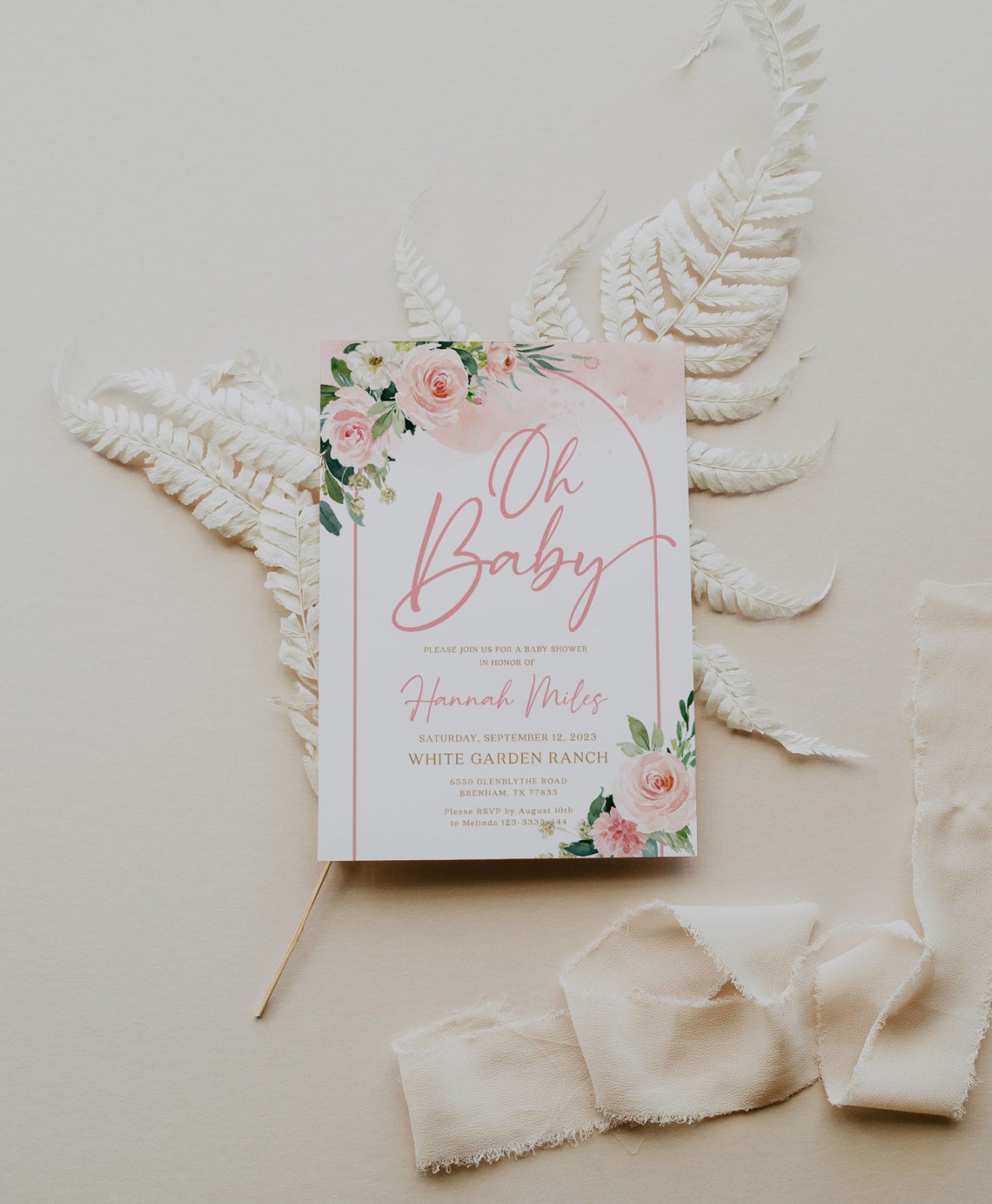 Oh Baby Invitation Baby Shower Invitation Template Baby | Etsy