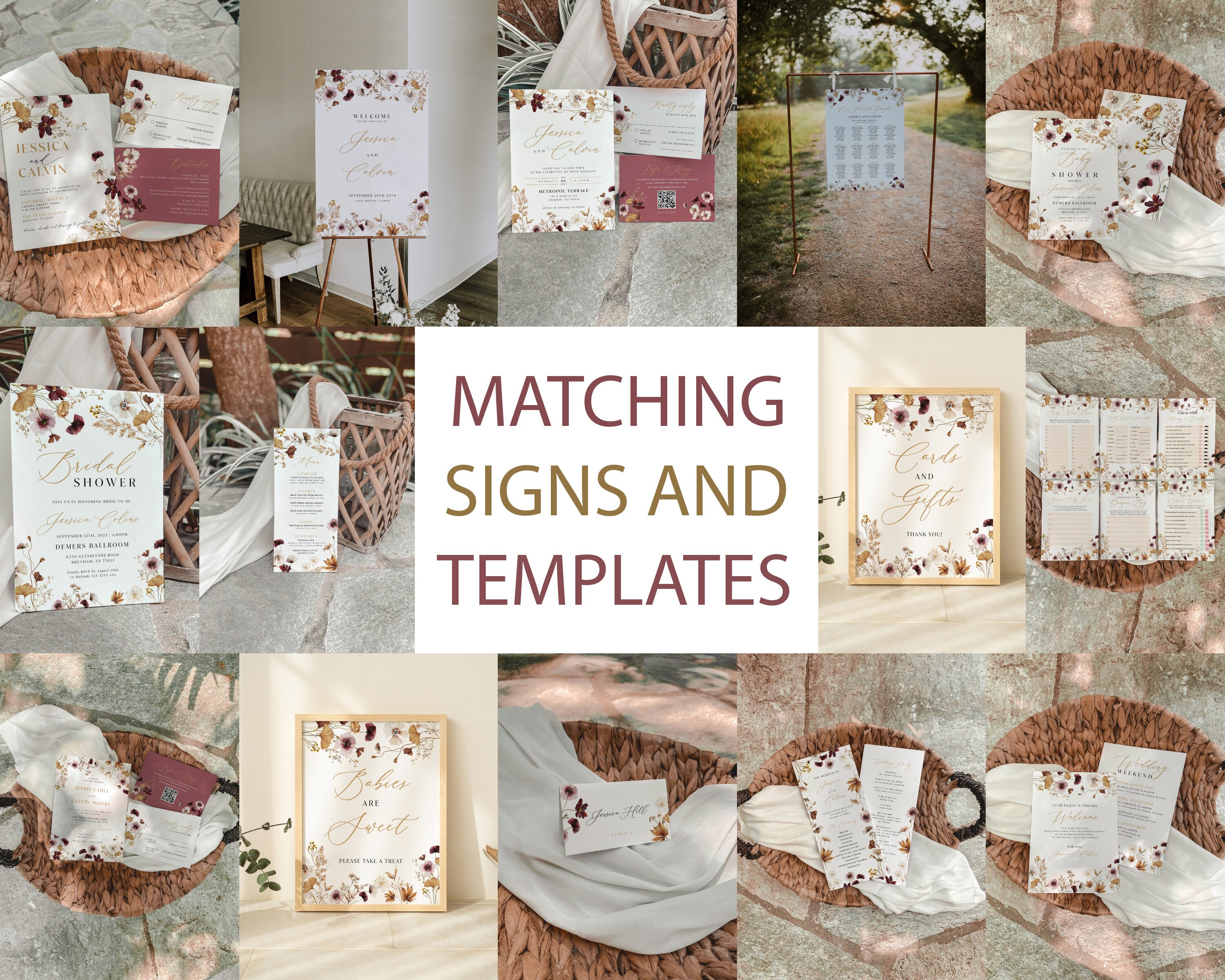 Wildflower Welcome Sign Wedding Welcome Sign Boho Floral - Etsy