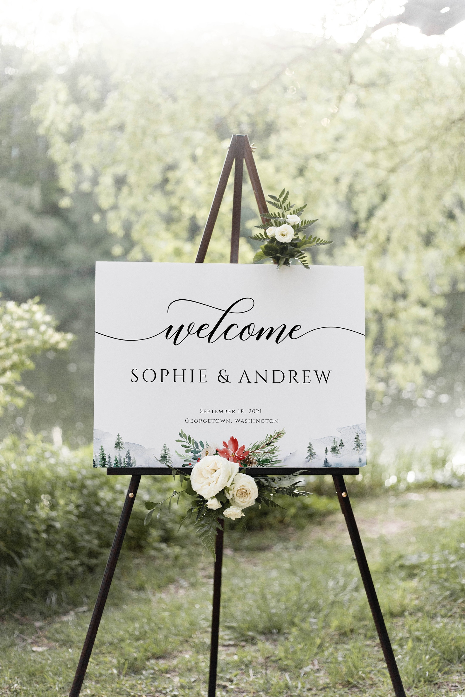 Wedding Welcome Sign Winter Welcome Sign Winter Wedding Sign | Etsy