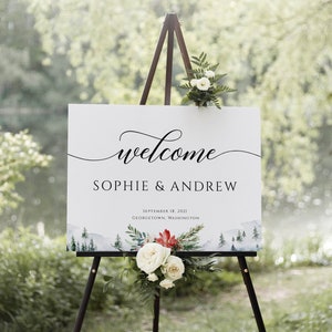 Wedding Welcome Sign, Winter Welcome Sign, Winter Wedding Sign ...