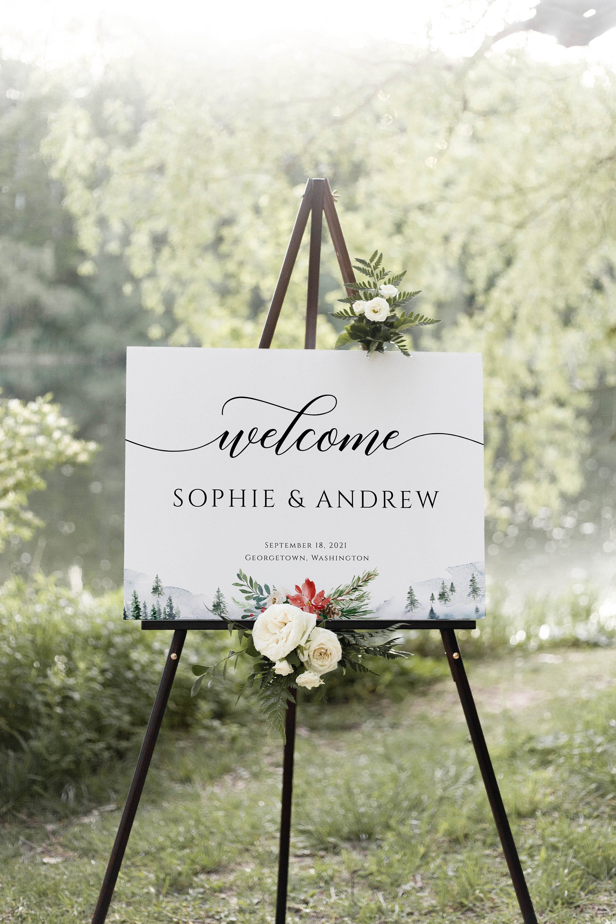 Wedding Welcome Sign Winter Welcome Sign Winter Wedding Sign | Etsy