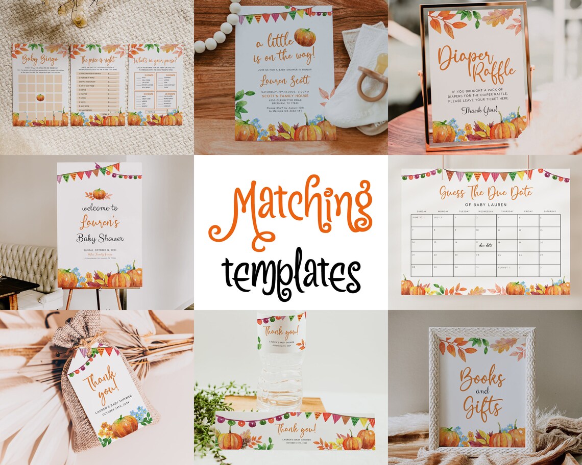 Pumpkin Diaper Raffle Tags Baby Shower Diaper Raffle Cards - Etsy