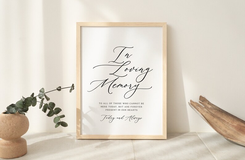 In Loving Memory Sign Wedding Table Sign Aesthetic Wedding - Etsy